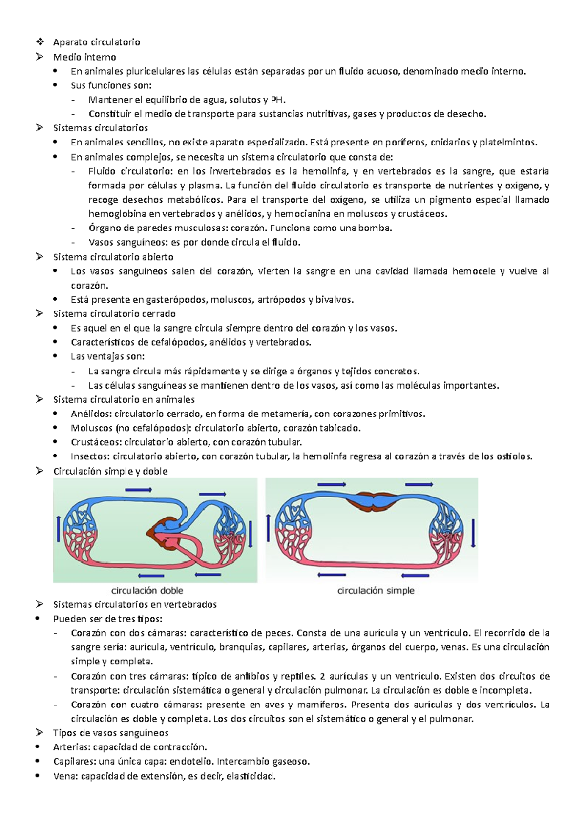 Biología 1º bachillerato - Aparato circulatorio Medio interno En ...