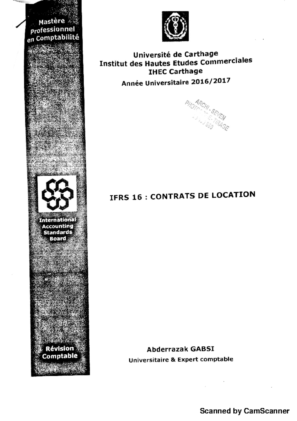 Ifrs-16 - controle fiscal - Studocu