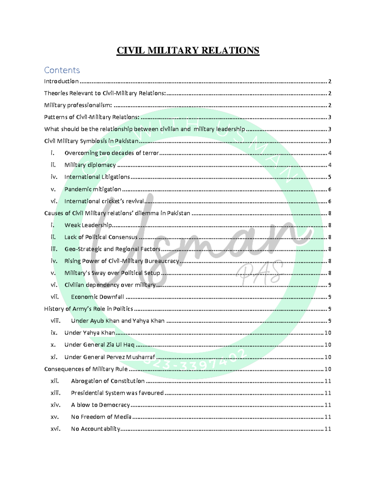 Civil Military Relations-1 - CIVIL MILITARY RELATIONS Introduction ...