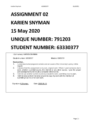 Cus3701 assignment 02 PDF - CUS370 1 : Curriculum Studies Assignment ...