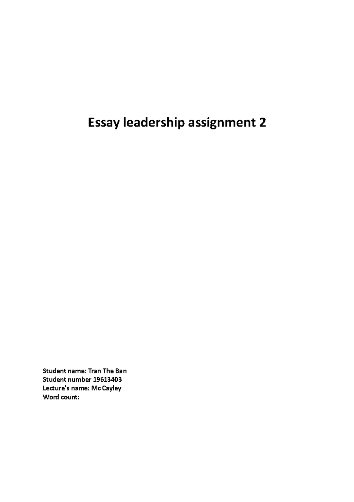 Leadership-assignment-2.edited-1 - Essay leadership assignment 2 ...
