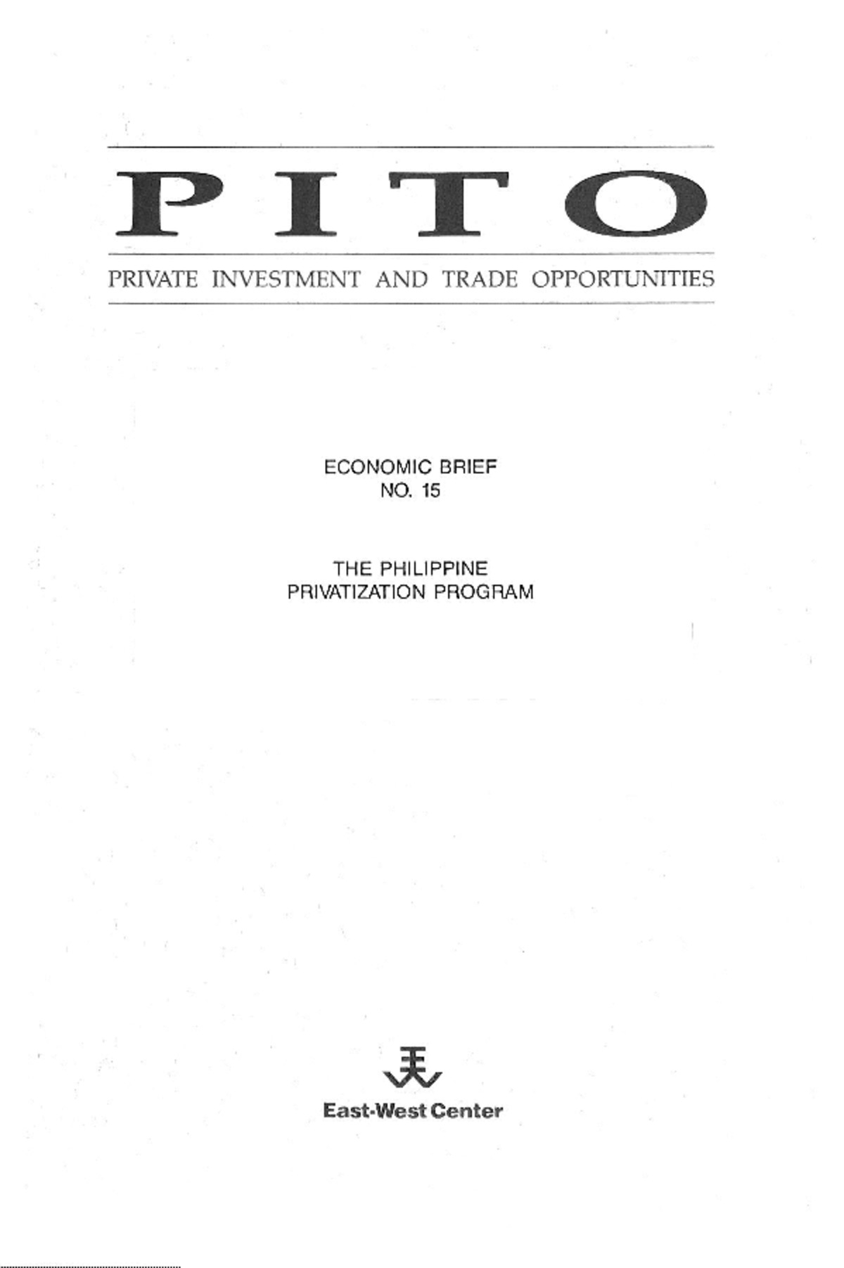 PITO EB15-The Philippines Privatization Program - PIT O PRIVATE ...