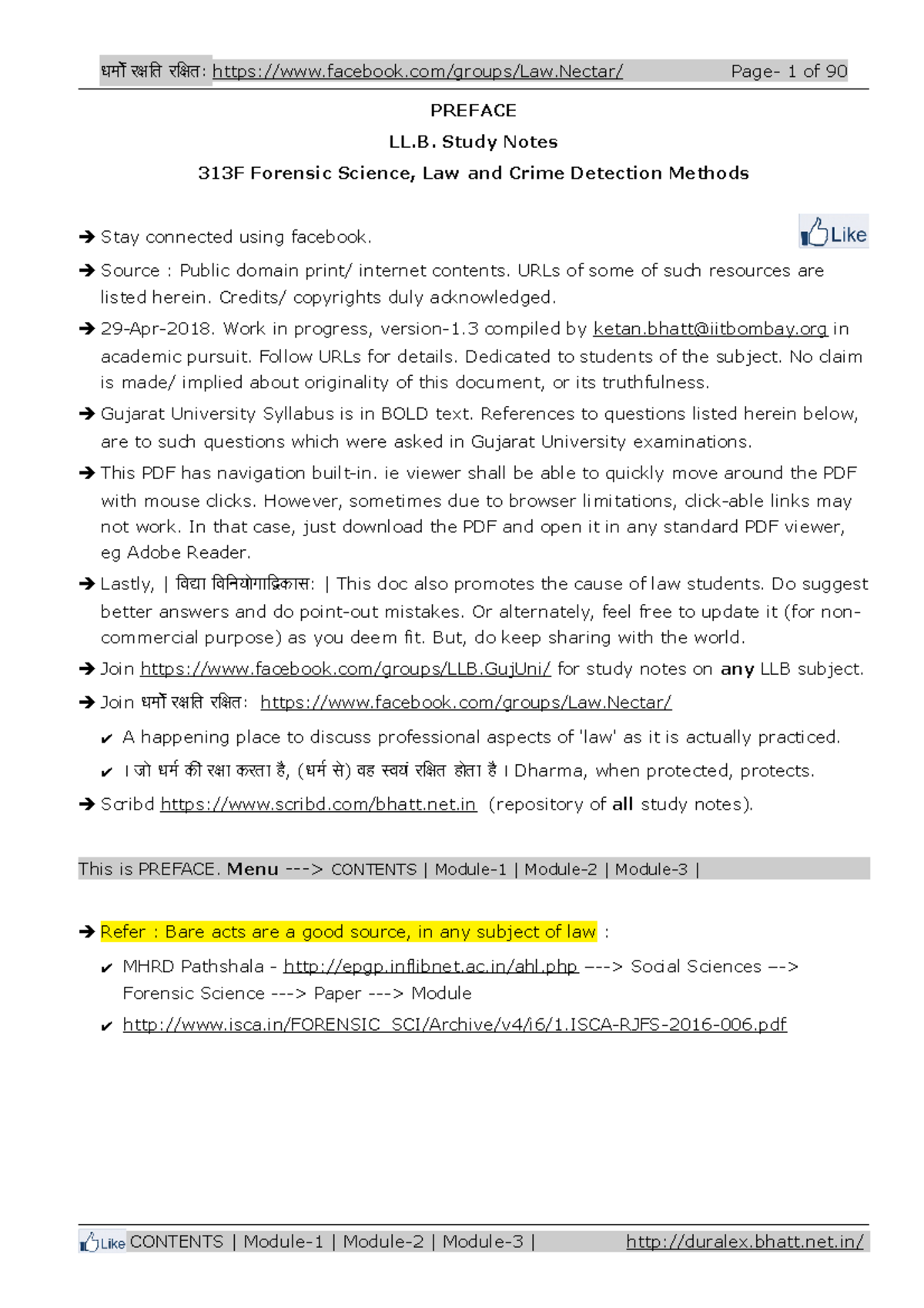 Forensic science amp crime detection - PREFACE LL. Study Notes 313F ...