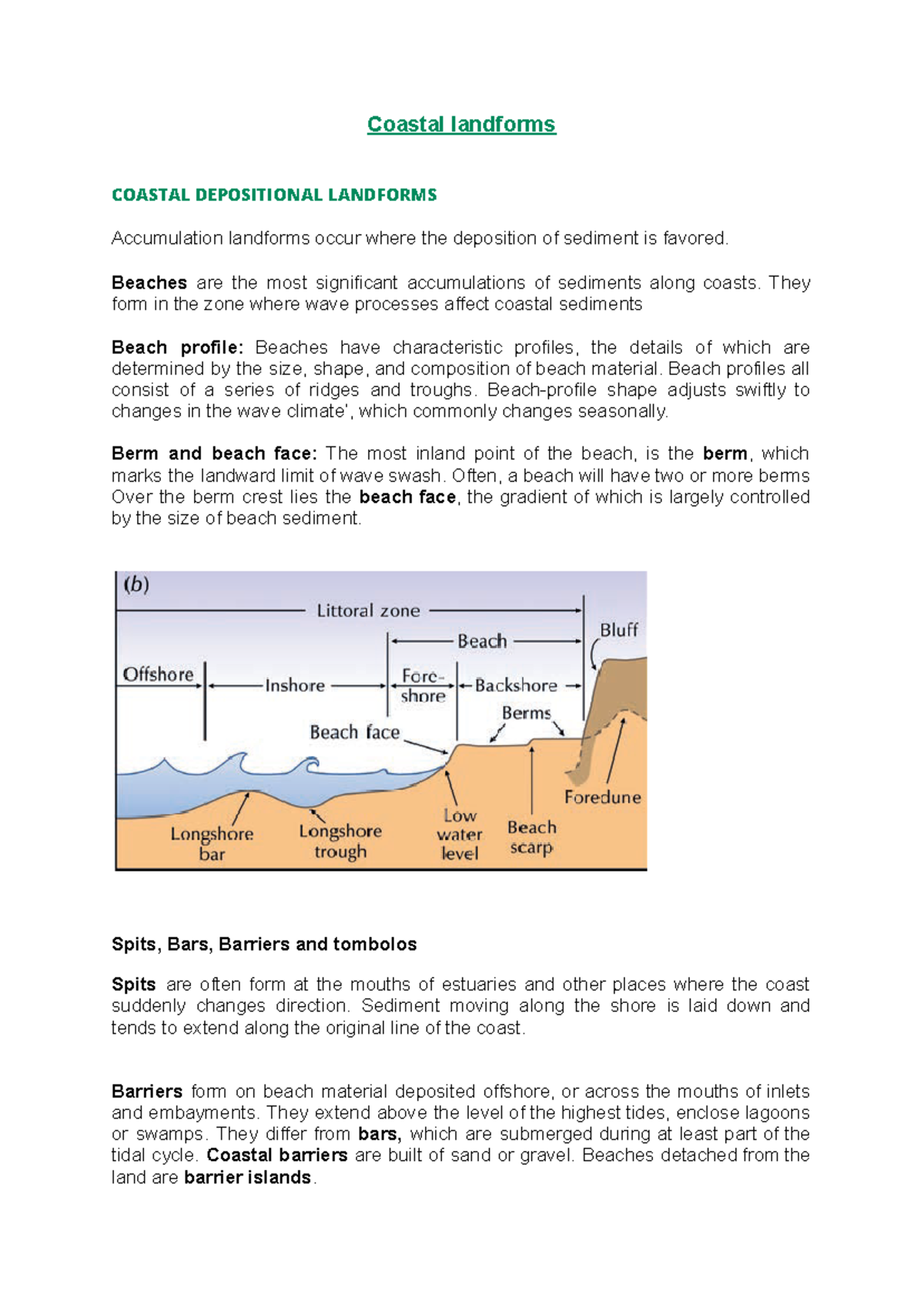 Coastal landforms - only a lecture note - Coastal landforms COASTAL ...