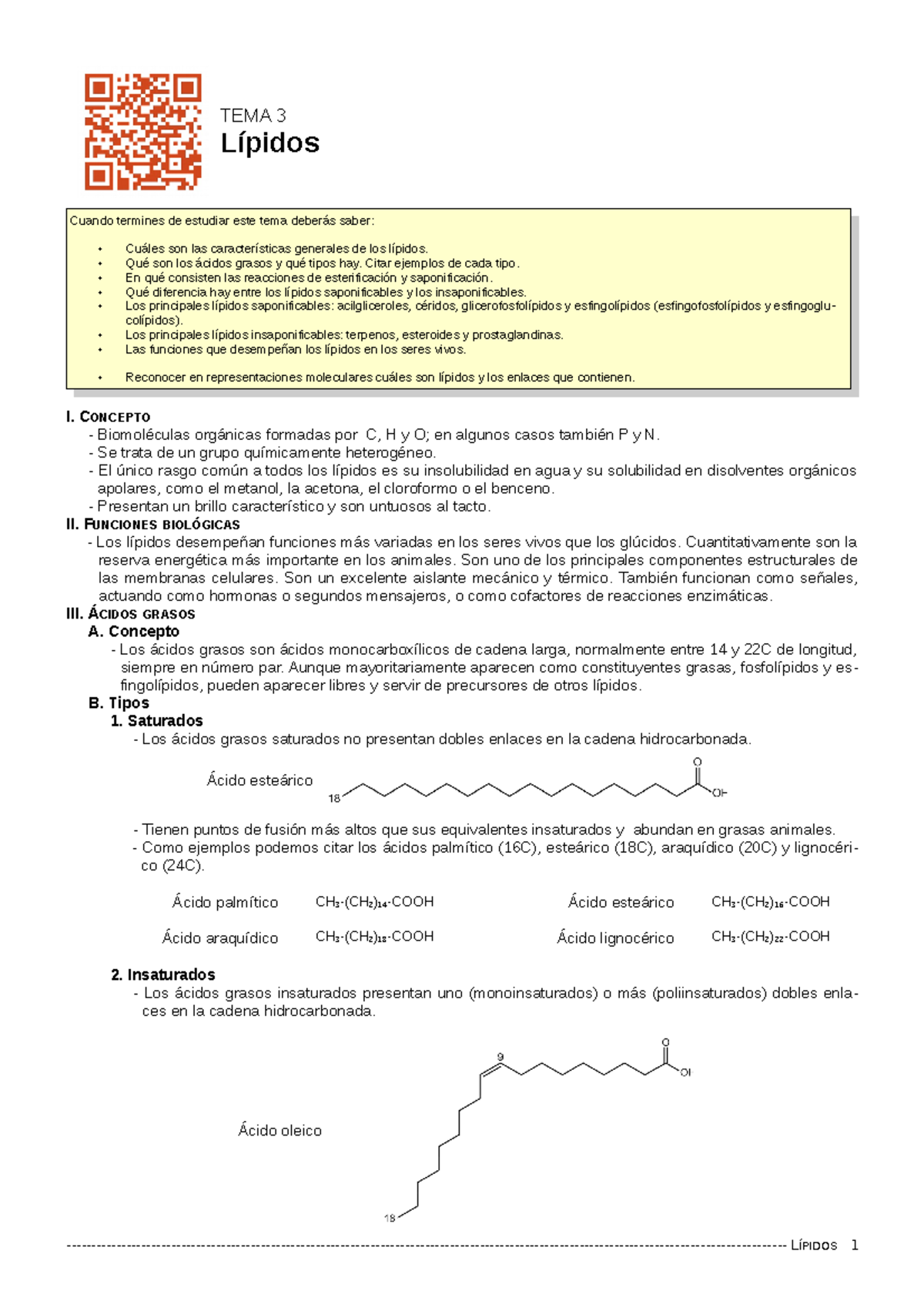 T3 Lipidos - TEMA 3 Lípidos Cuando termines de estudiar este tema deberás saber: - Cuáles son ...