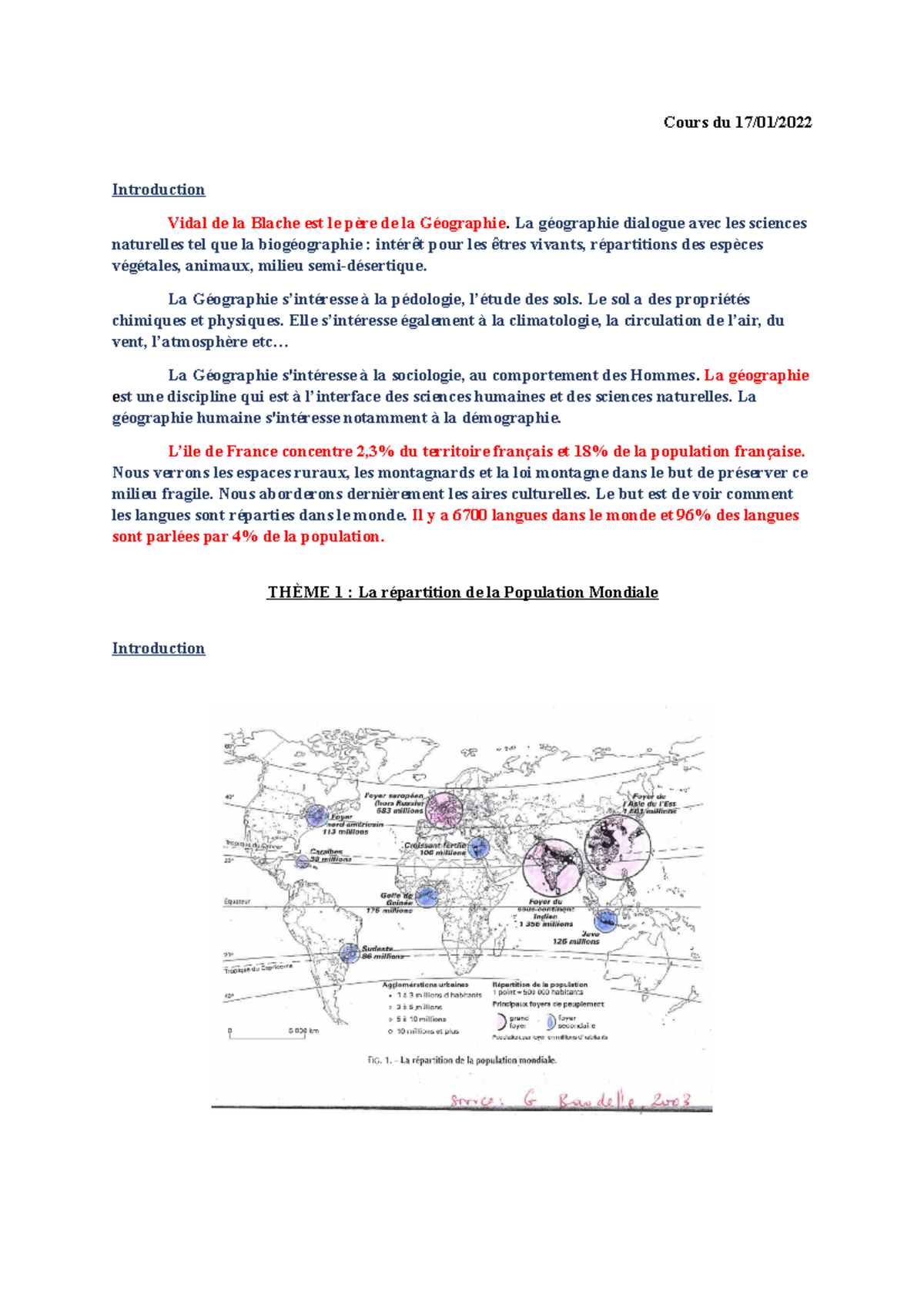 Cours de géographie - !!!!!!!!!!!!!!!!!!!!!!!!!!!!!!!! - Cours du 17/01 ...