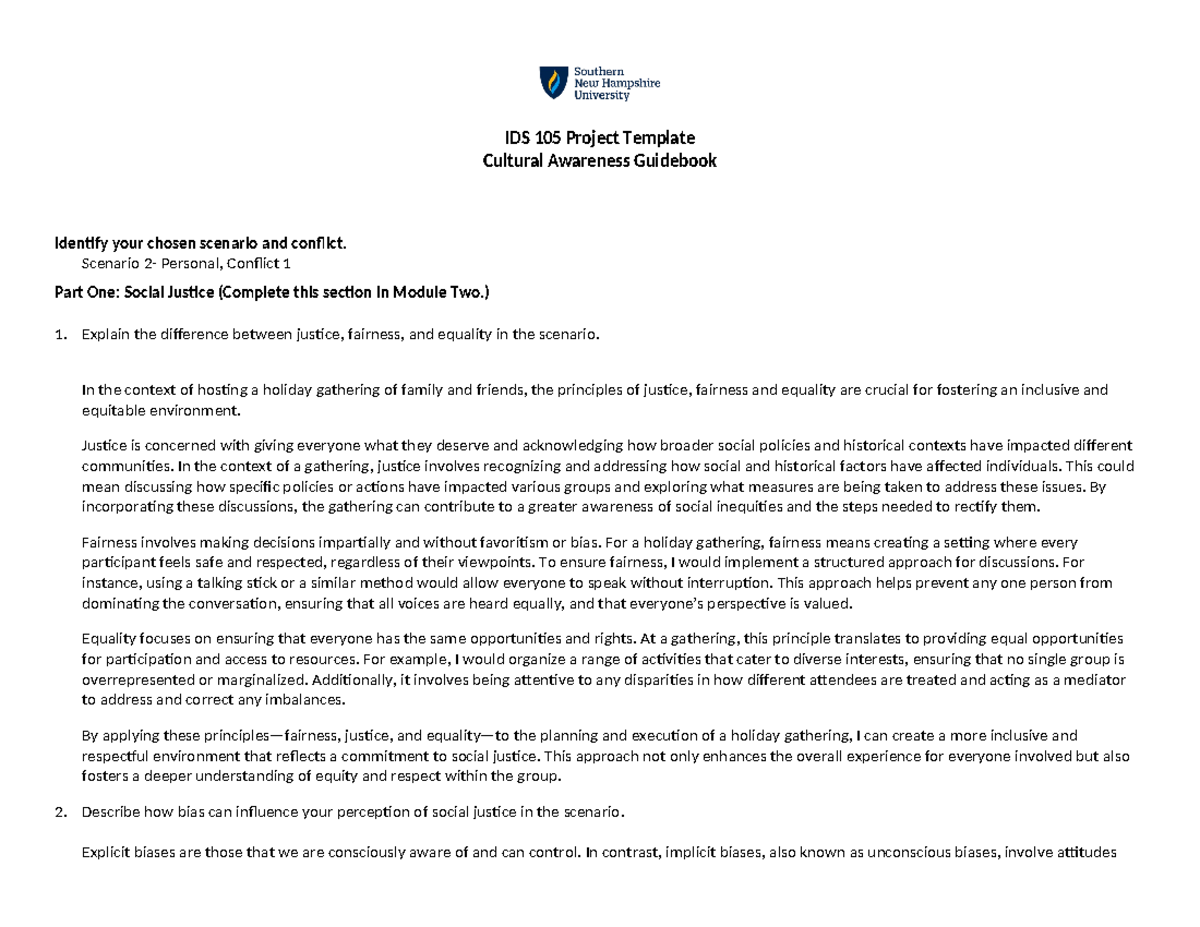 IDS 105 Final Project - IDS 105 Project Template Cultural Awareness ...