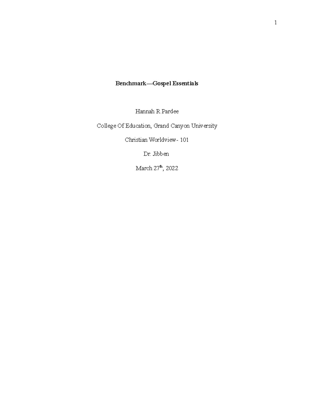 CWV 101 301 RS T5Benchmark Gospel Essentials Template - Benchmark ...