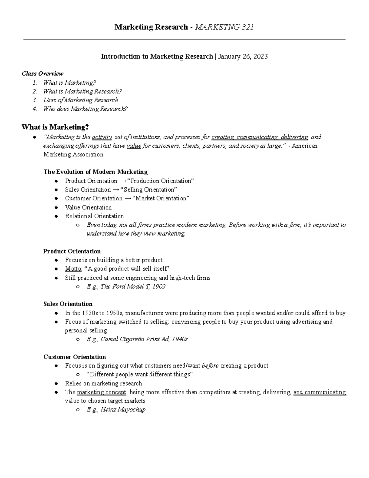 Introduction to Marketing Research - What is Marketing? 2. What is ...