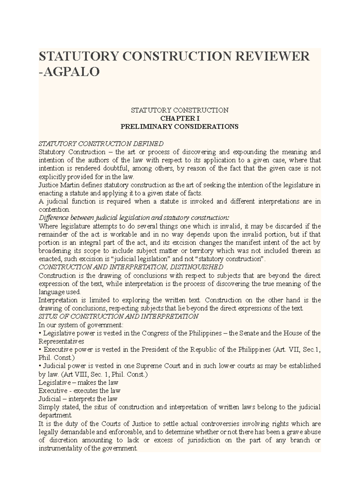 Statutory- Construction- Reviewer - STATUTORY CONSTRUCTION REVIEWER ...