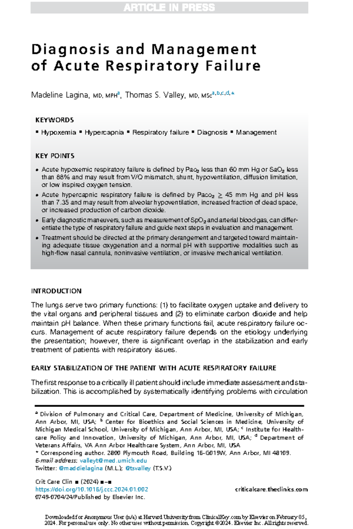 Diagnosis and Management of Acute Respiratory Failure - D i a g n o s i ...