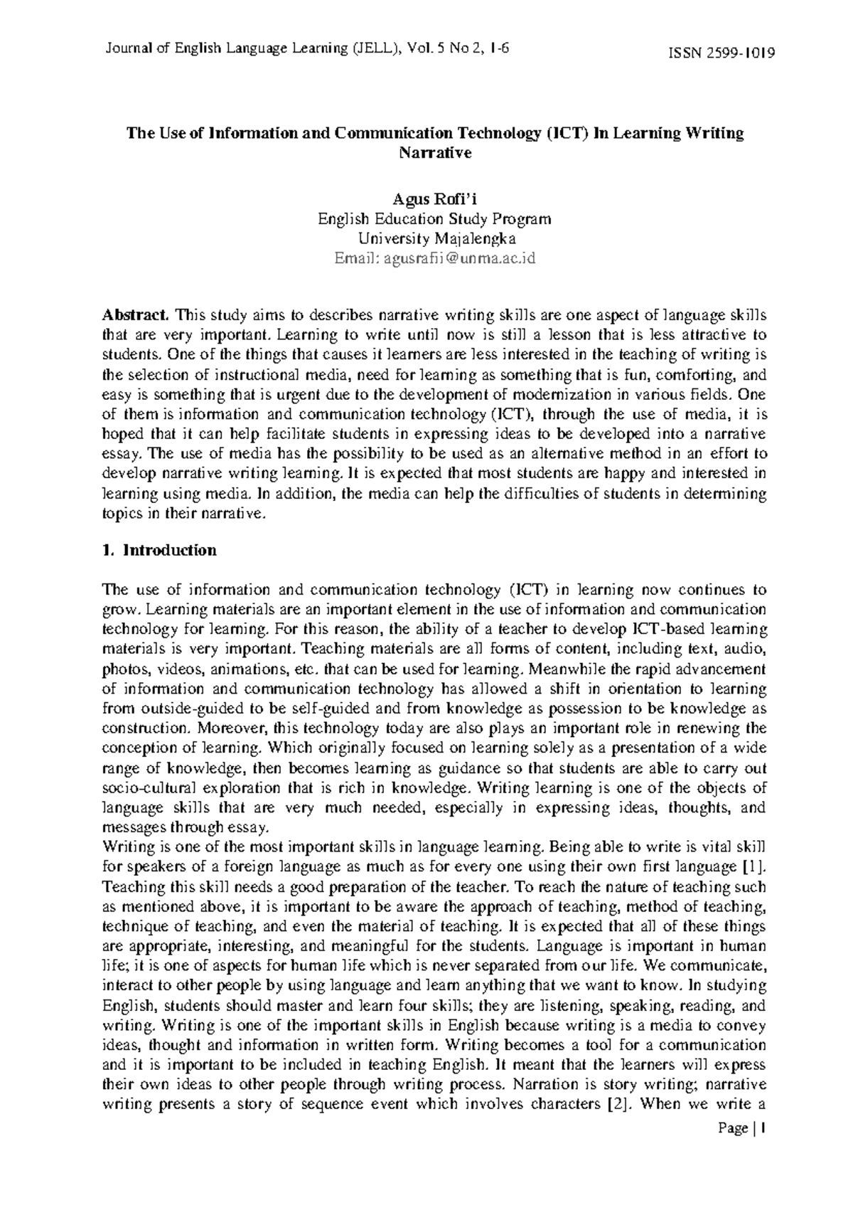 The Use of Information and Communication Technology (ICT) In Learning ...