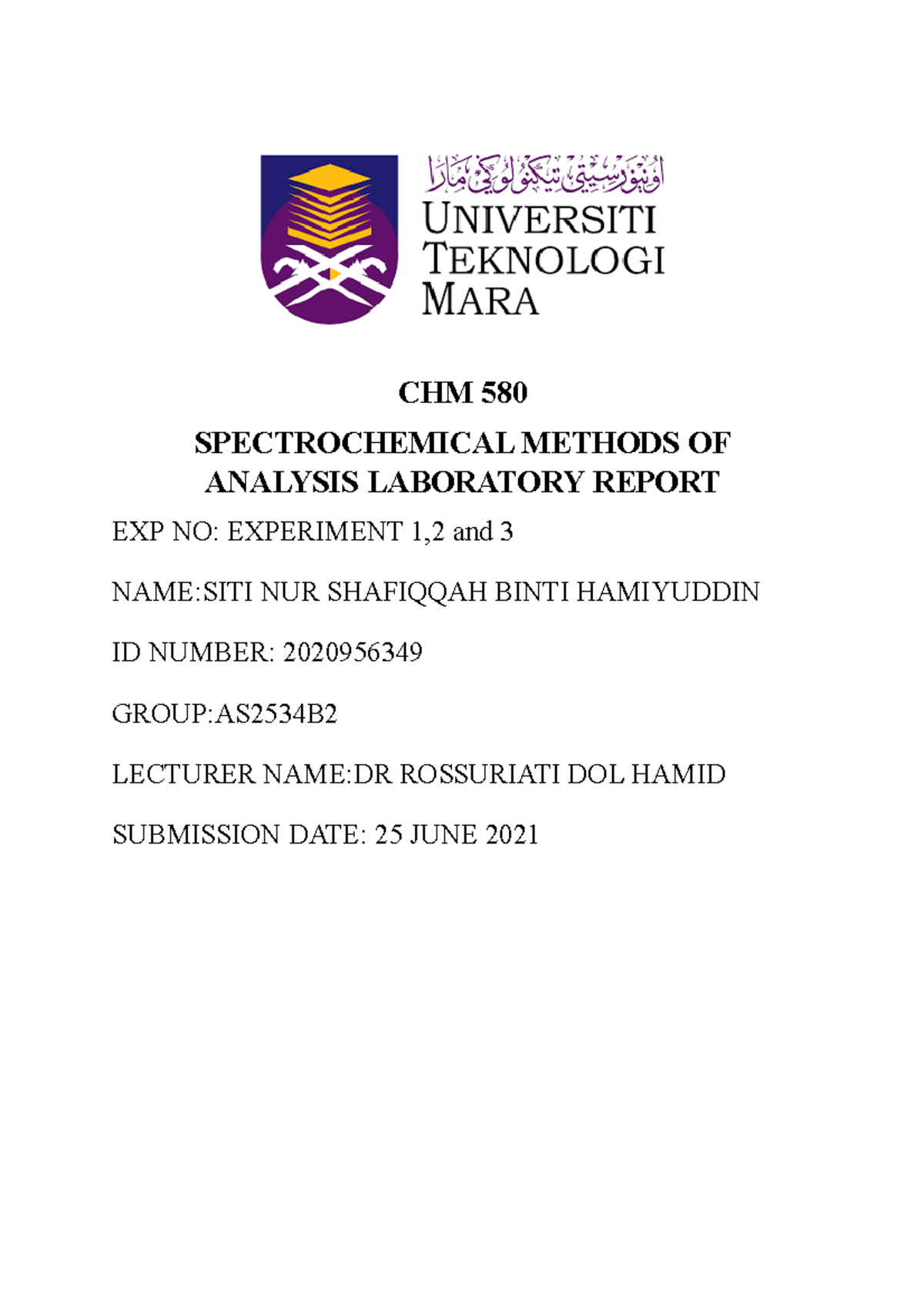 Lab Report as220 Food Printing - Diploma in Food Technology - UiTM ...