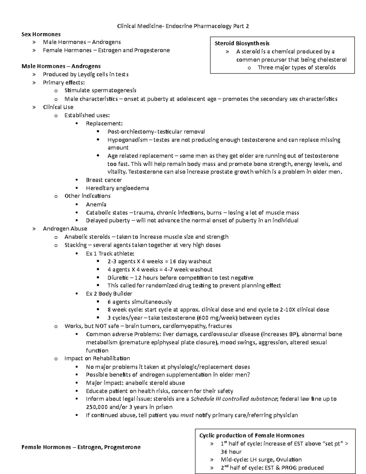 Clin med endocrine pharm part 2 study guide - Clinical Medicine ...