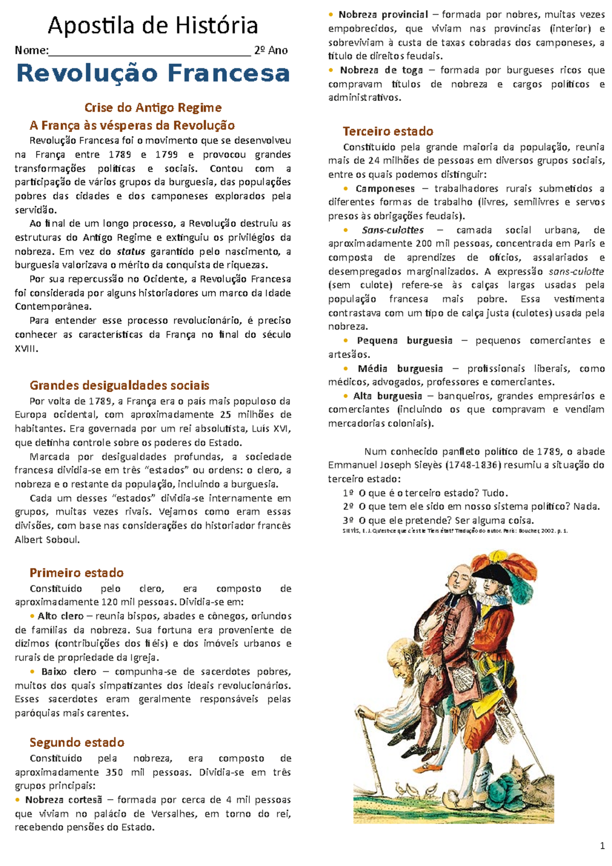 Apostila de Historia - Revolução Francesa - Apostila de História - Studocu