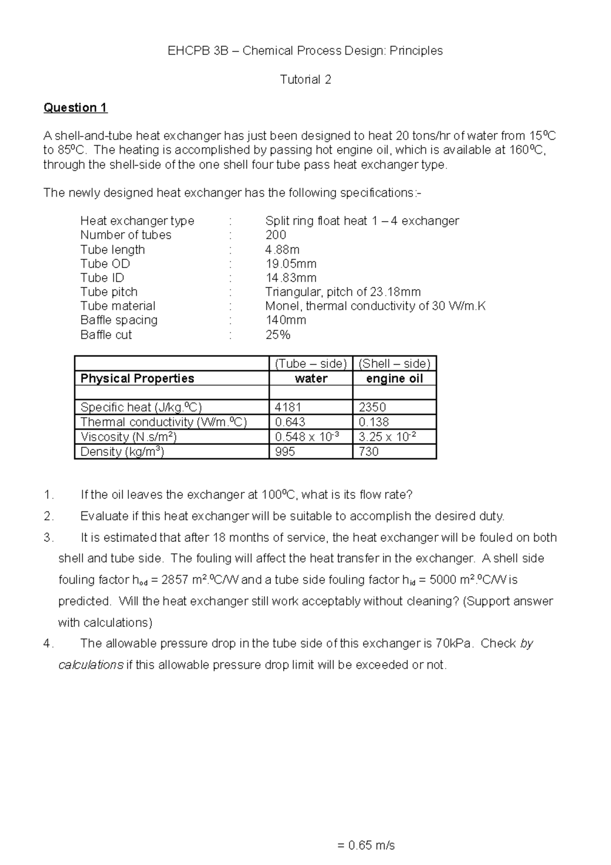 CPB+Tutorial+2+Heat+Exchanger+ 1 - EHCPB 3B – Chemical Process Design ...