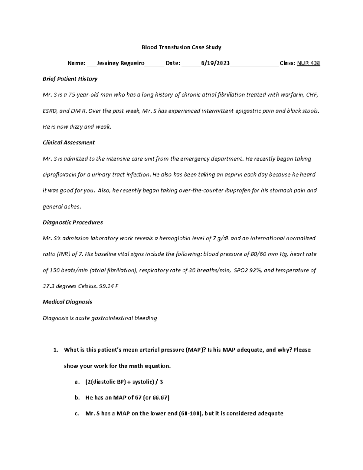 Case study 1 Blood CC - gd gd - Blood Transfusion Case Study Name ...