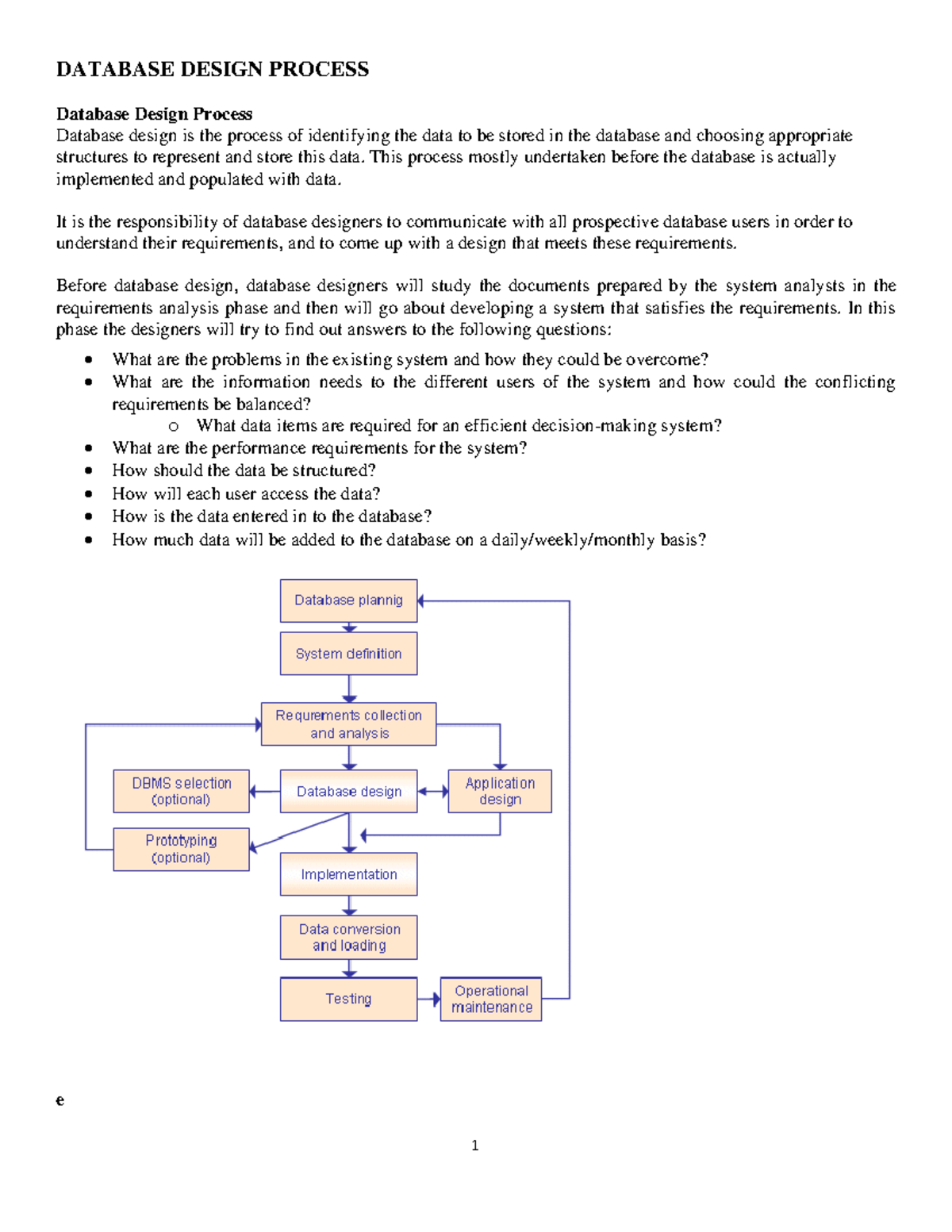 Database Design - DATABASE DESIGN PROCESS Database Design Process ...