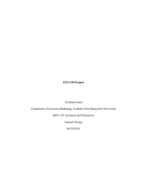 IDS 150 Project Template 2 - IDS 150 Project Template Part One ...