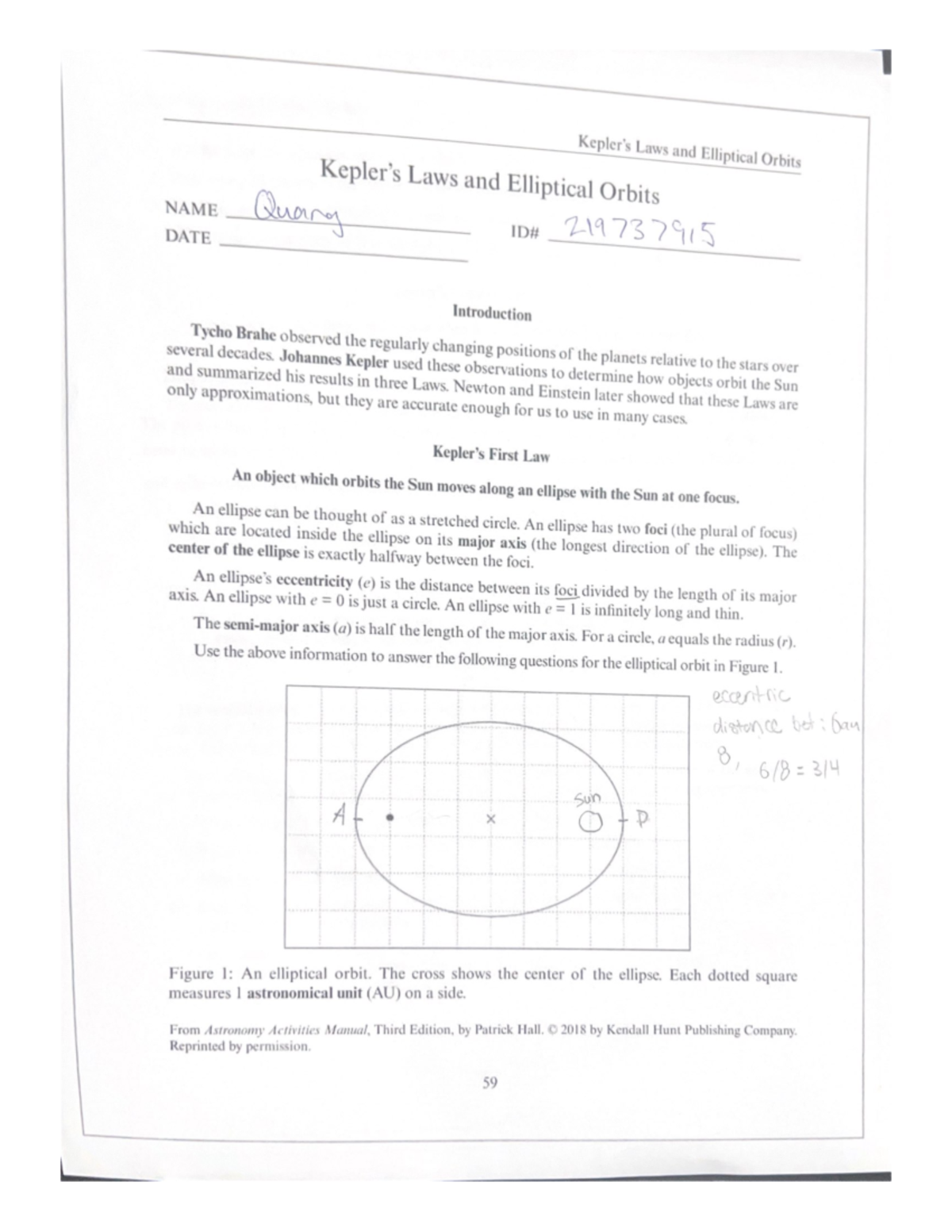 Keplers Laws and Elliptical Orbits - PHL 333 - Studocu