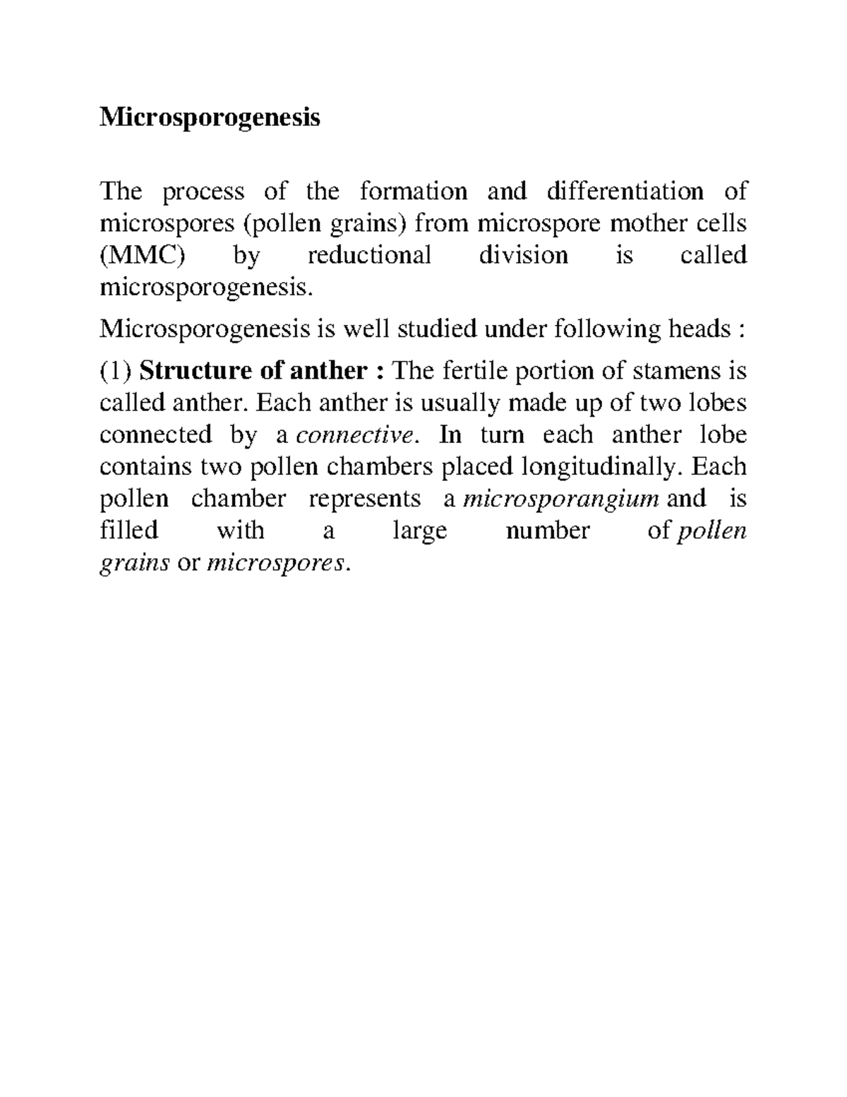 Microsporogenesis - Microsporogenesis Category : 12th Class The process ...