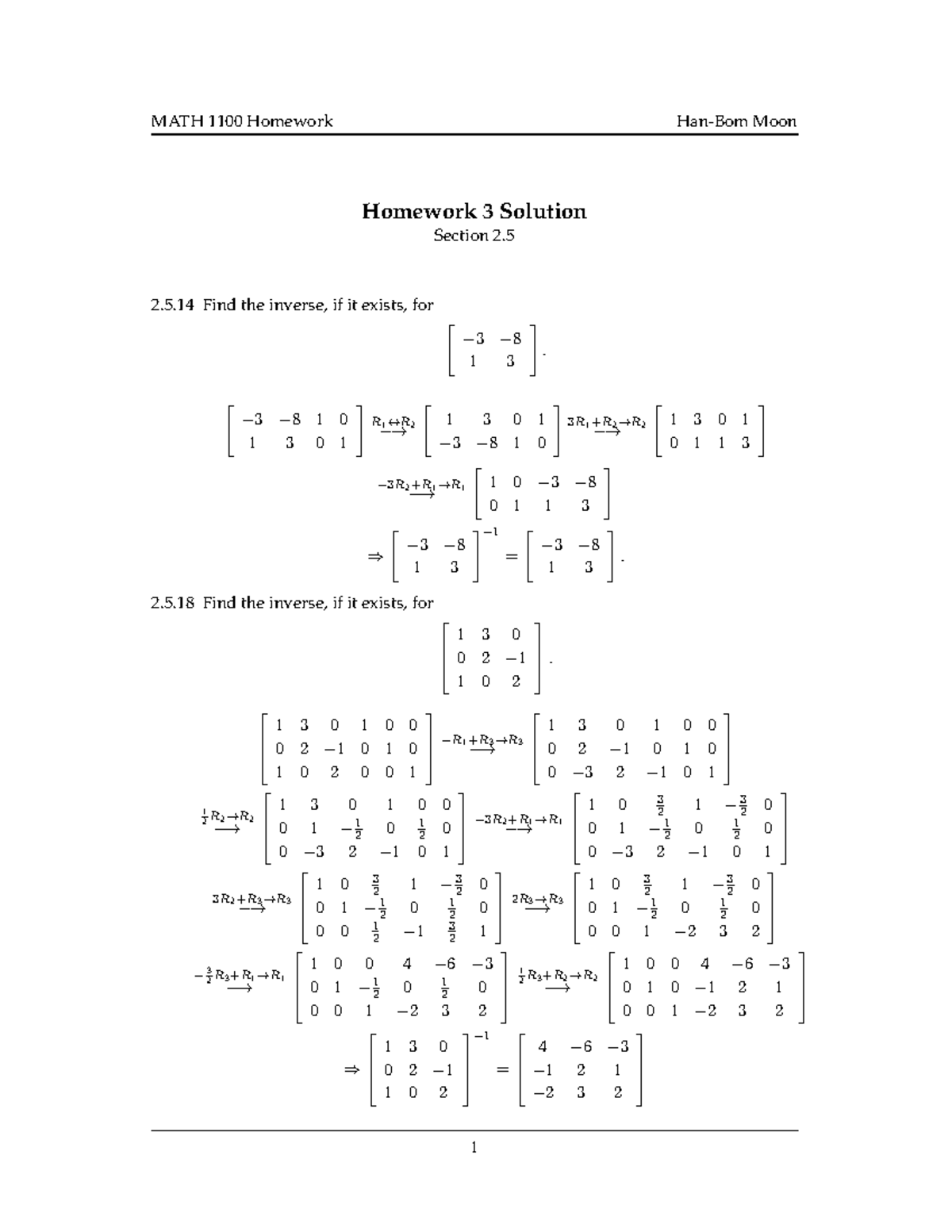 Homework 3 sol1 - kekekekeekekekekekkskekes - Homework 3 Solution ...