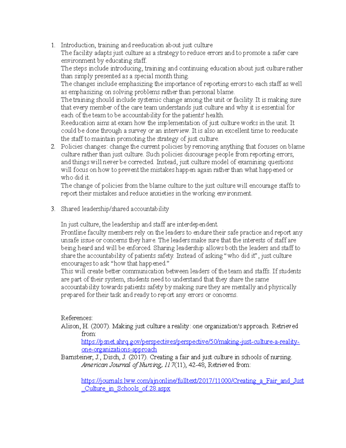 Poster - 1. Introduction, training and reeducation about just culture ...