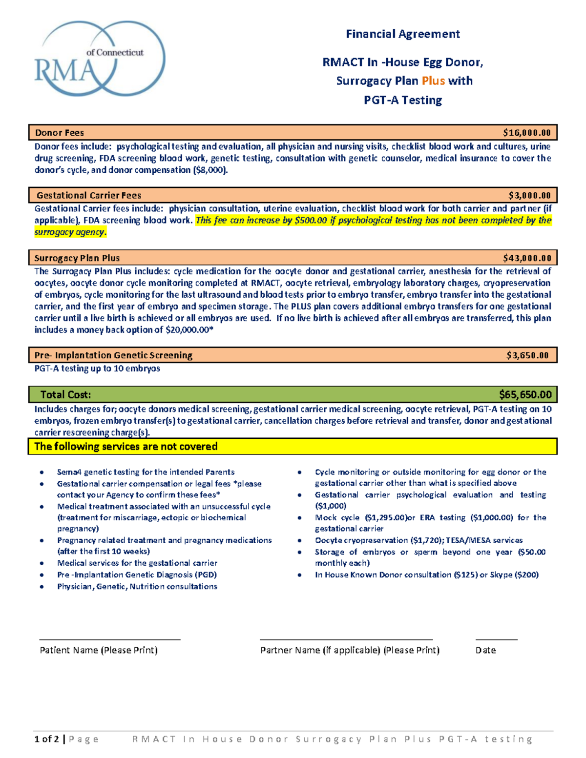 AEDSurrogacy Plus PGTA w IP screening - 1 of 2 | P a g e R M A C T I n ...