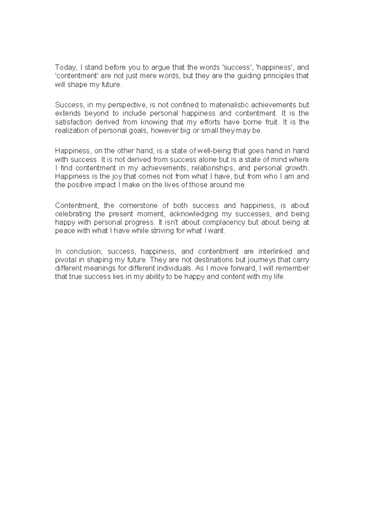 Argumentative speech - Today, I stand before you to argue that the ...