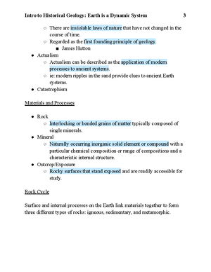 Chapter 1 Notes Part 1 - Earth Through Time Chapter 1 Notes 1 Key ...