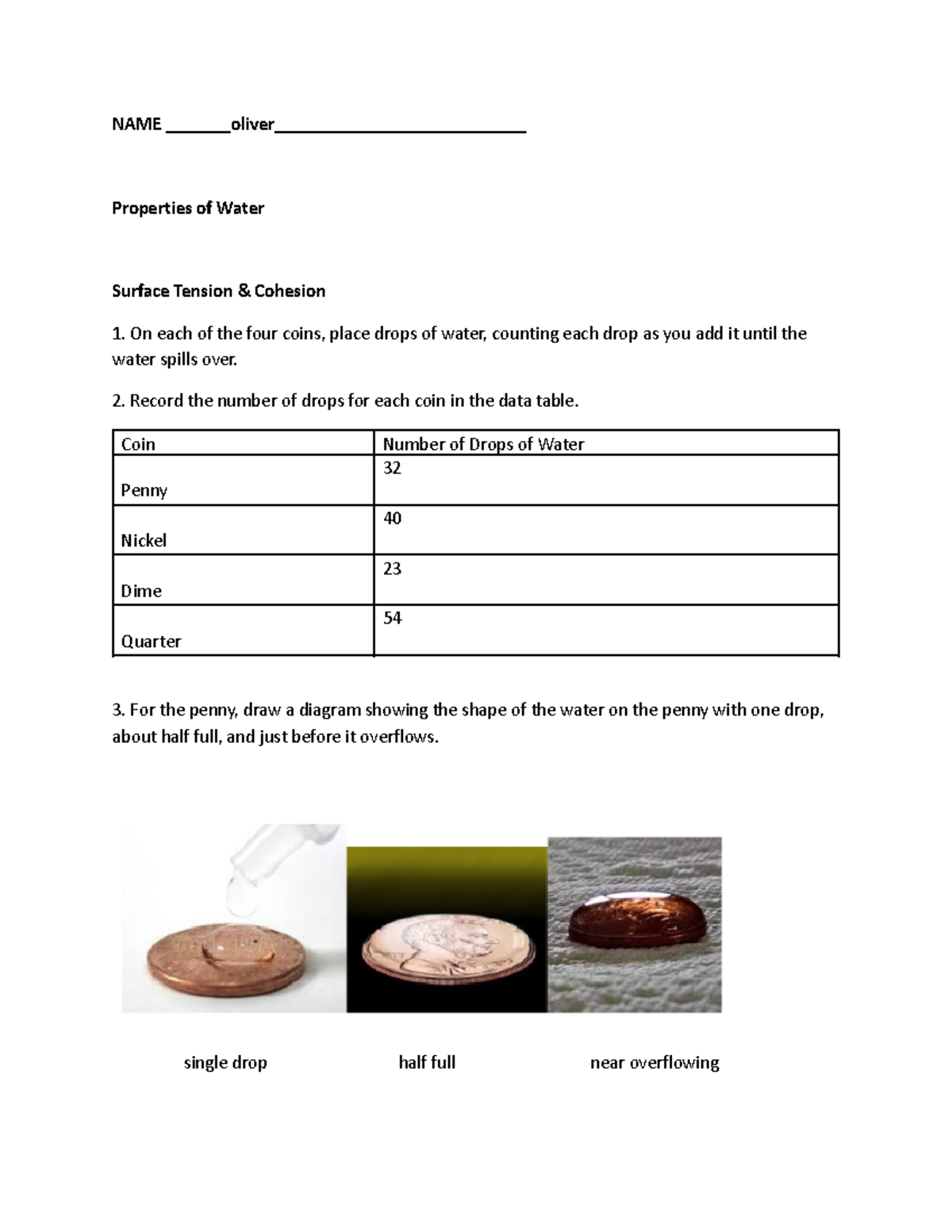 Properties+of+water+revised - NAME oliver ...