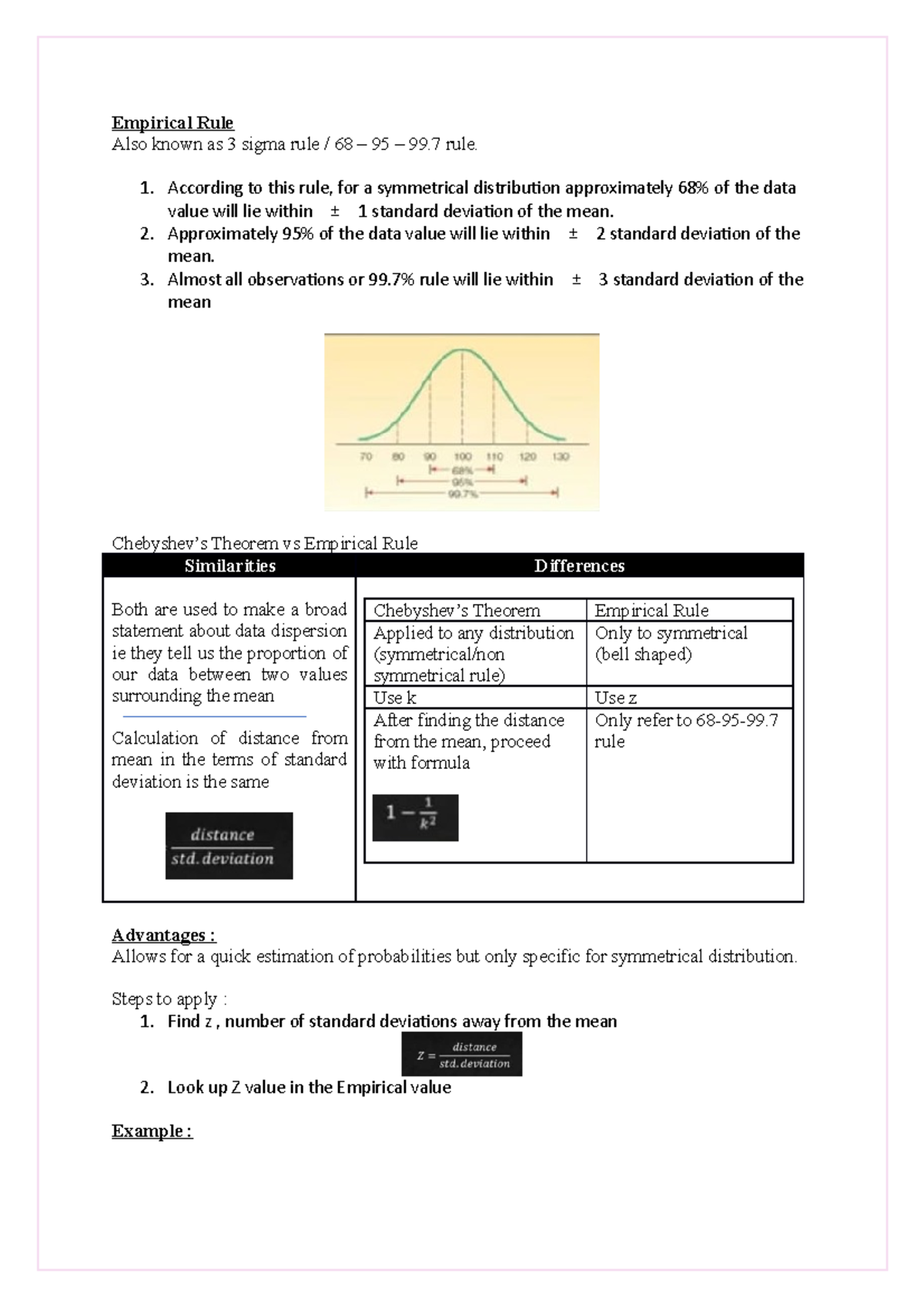 Topic 2 : Empirical Rule - Empirical Rule Also known as 3 sigma rule ...