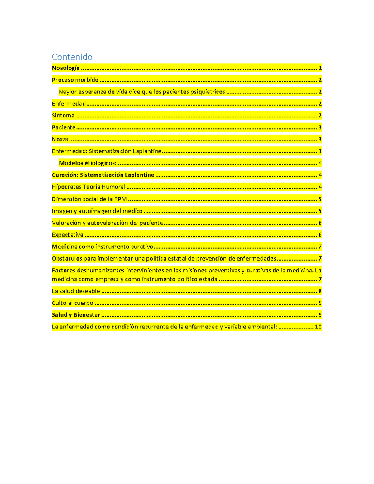 Guia 2 - Preguntas de antro - Contenido Nosología Proceso morbido ...