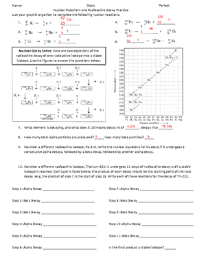 #8 Nuclear Decay Worksheet - #8 Nuclear Decay Worksheet Symbols: alpha ...