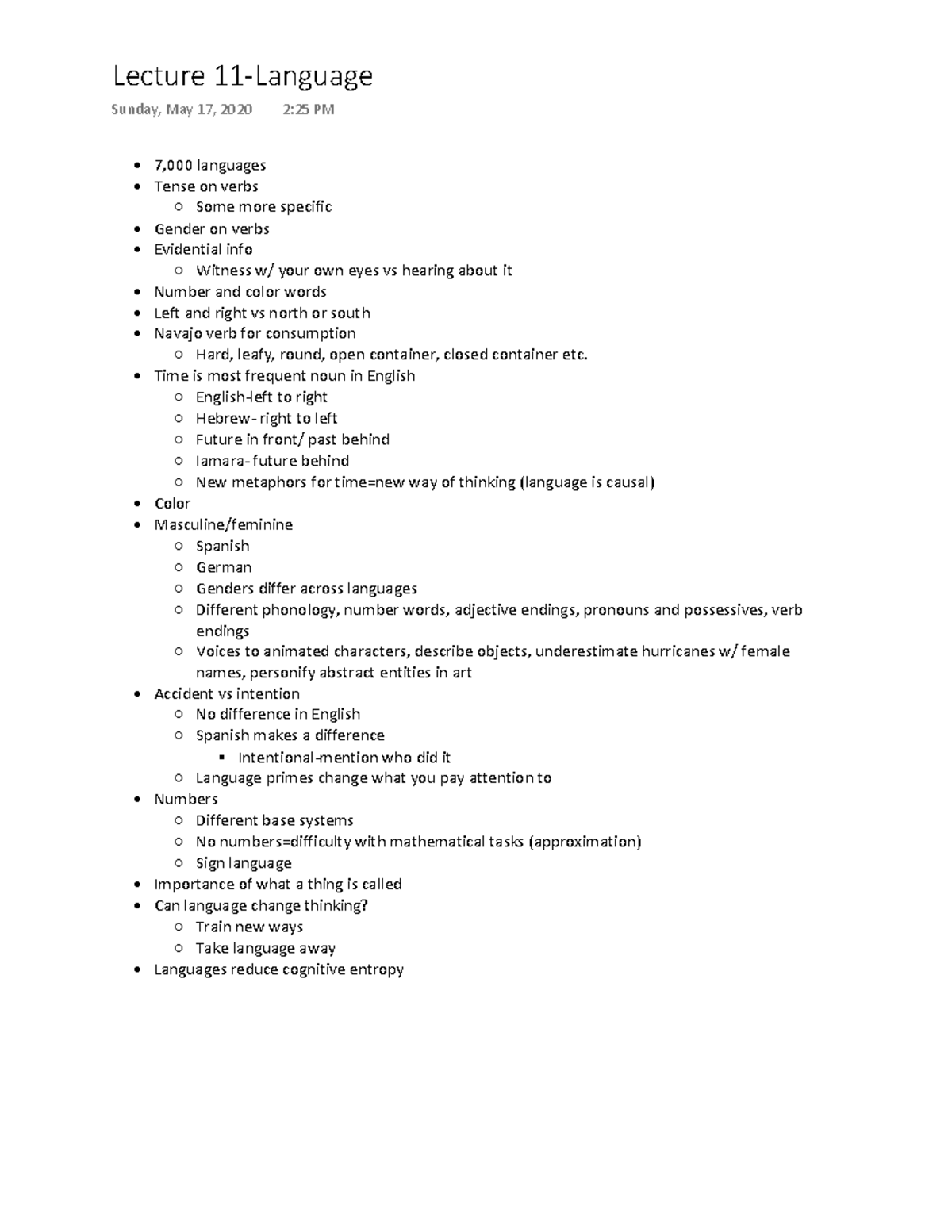 Cogs11 Language - Lecture Sunday, May 17, 2020 2:25 PM languages Tense ...
