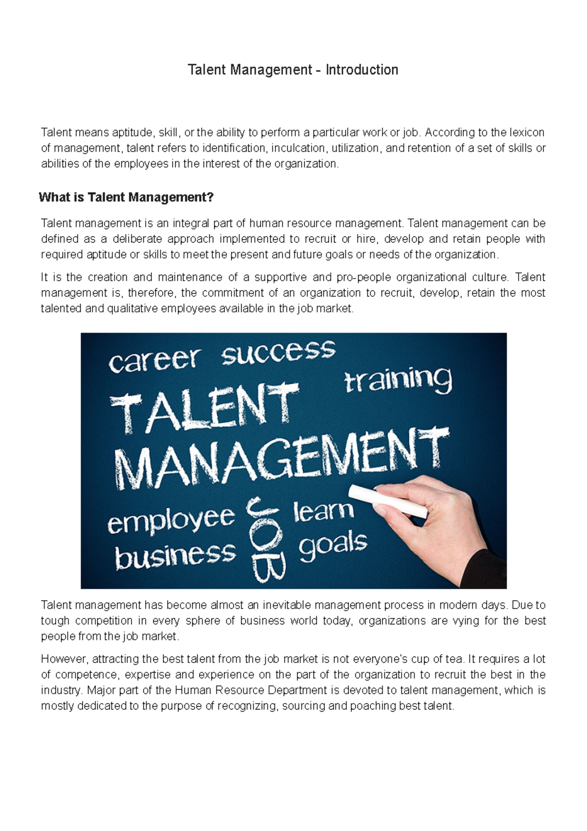 Talent Management - Introduction - Tutorialspoint - Masters of Business ...