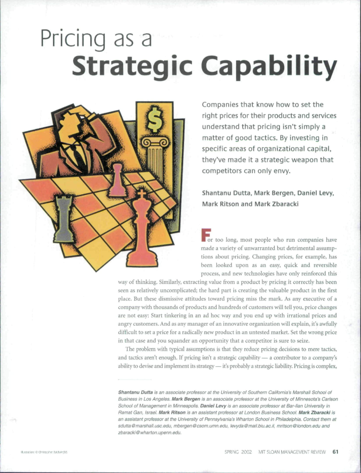 Mit sloan pricing as a strategic capability - Pricing as a Strategic ...