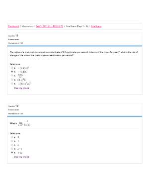 Sophia - Calculus Unit-1 Milestone 82percent - MATH 1211 - Studocu