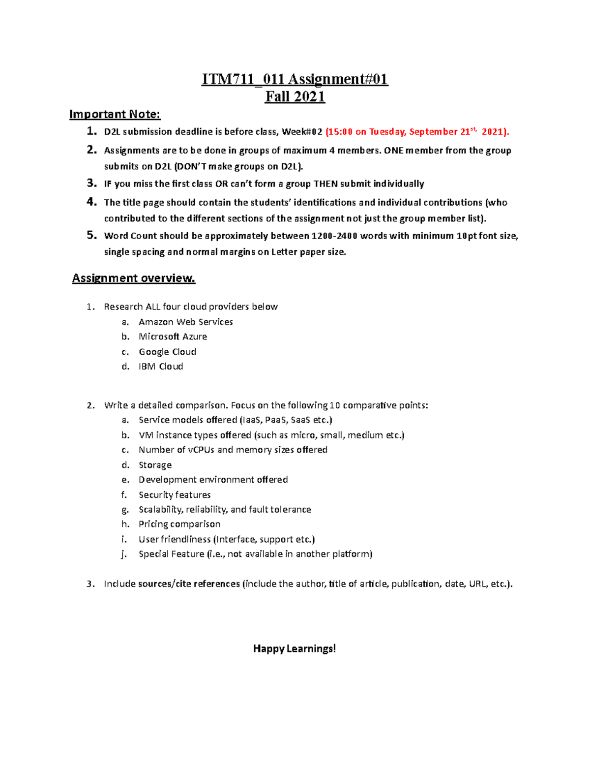 ITM711 011-Cloud Computing-Assignment 01-F2021 - ITM711_011 Assignment# Fall 2021 Important Note ...