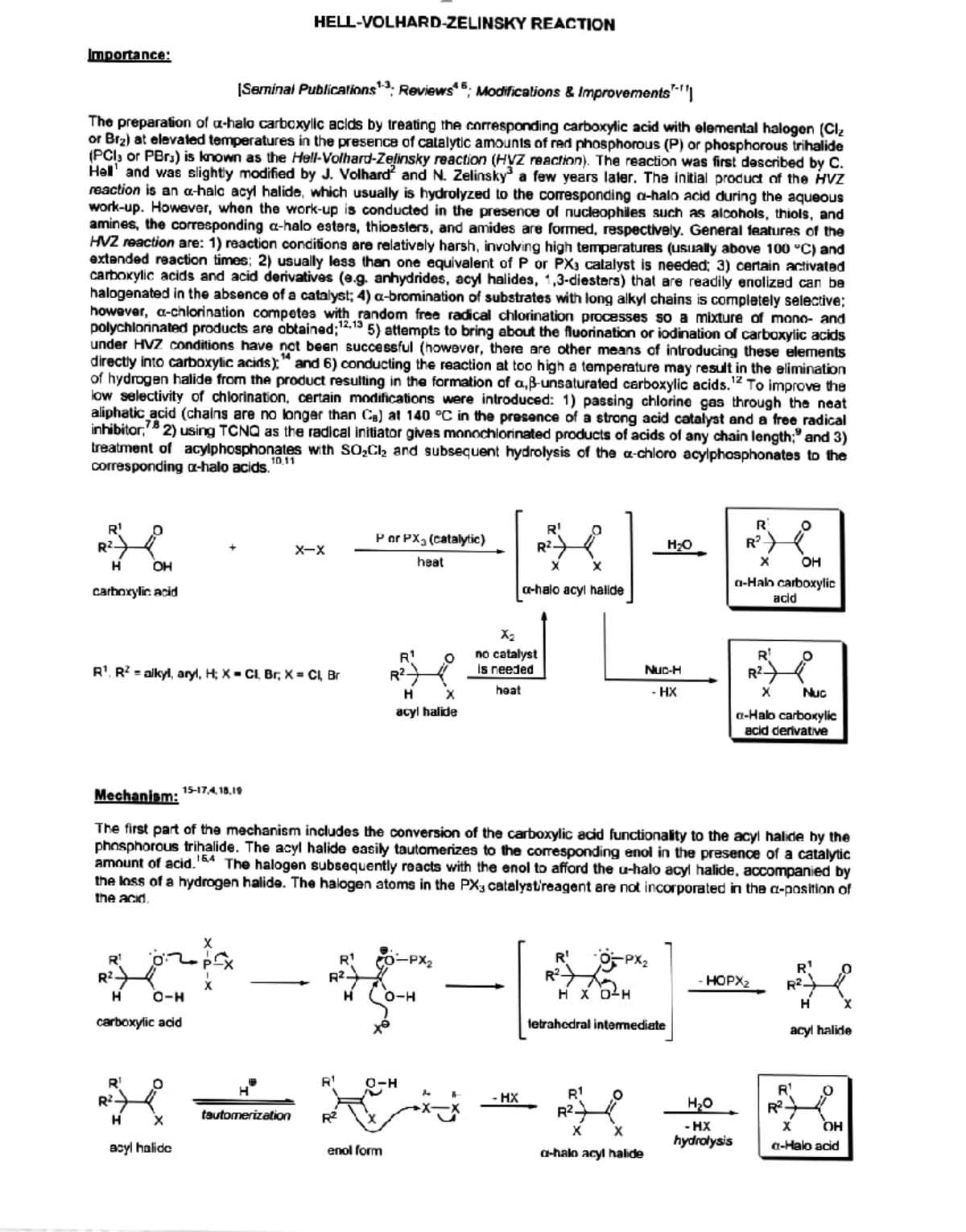 Hell-volhard-zelinsky Reaction - The reaction was first described by C ...