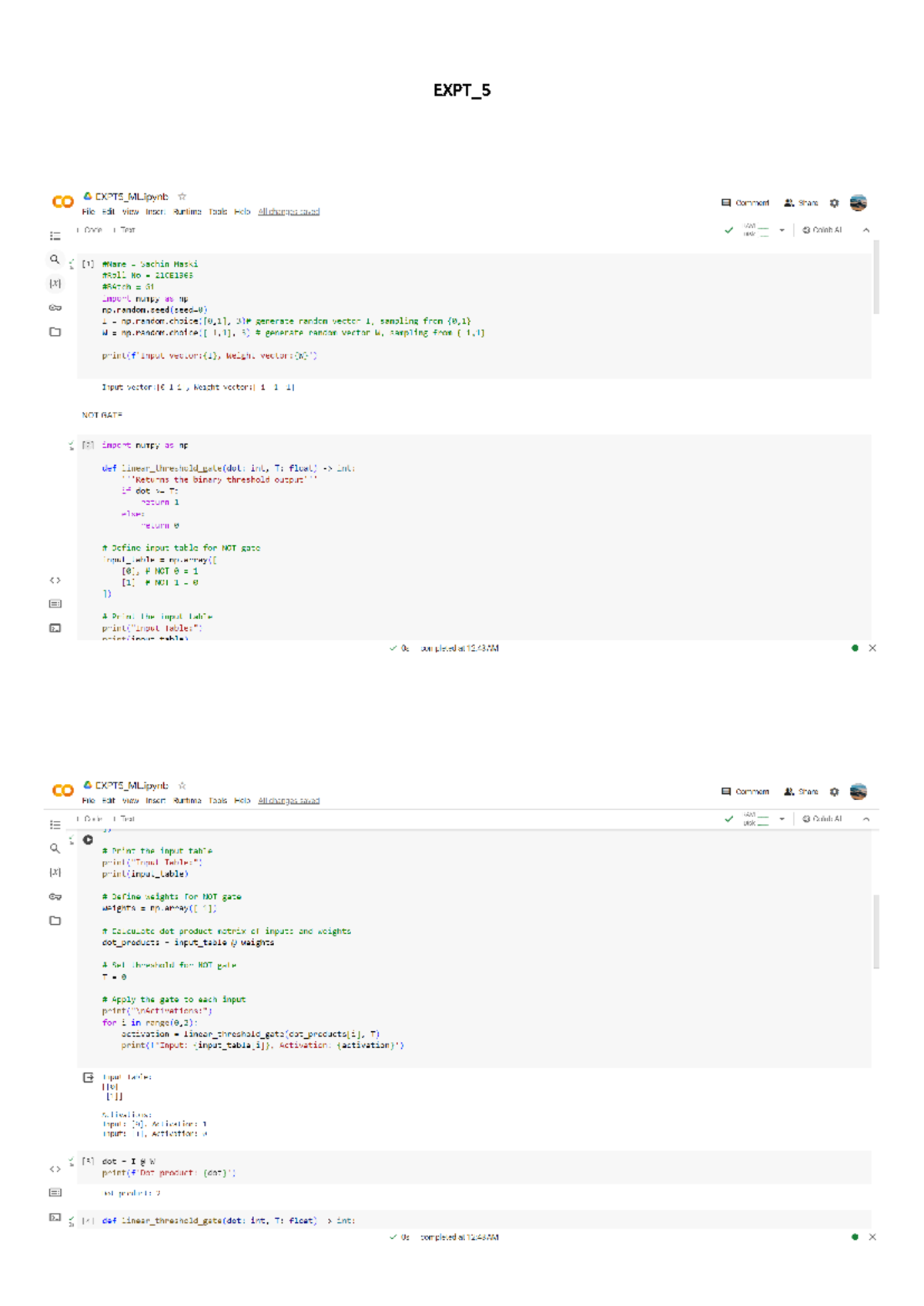 EXPT5 ML - JHSGd - Computer Network - EXPT_ - Studocu