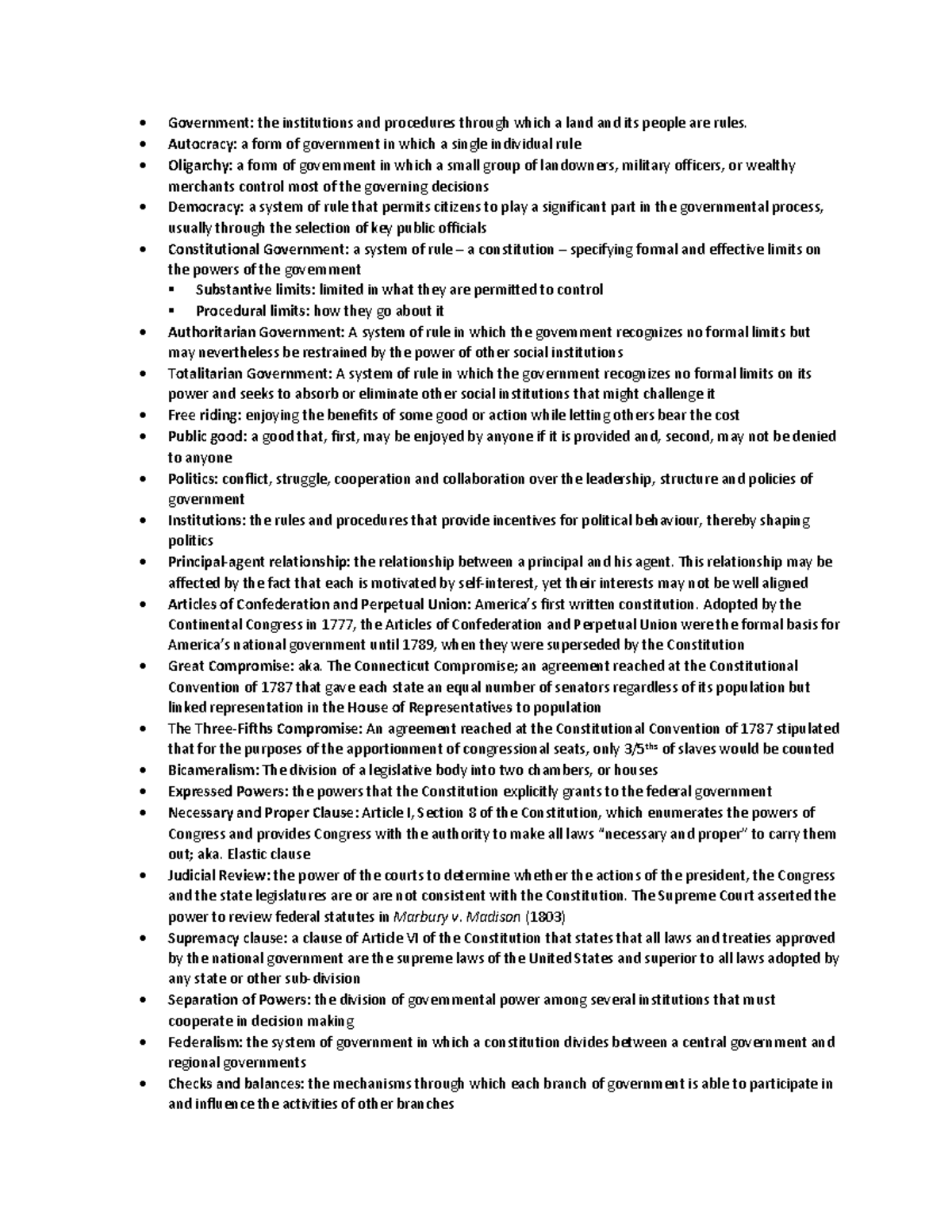 Polsci 2us3 definitions ...