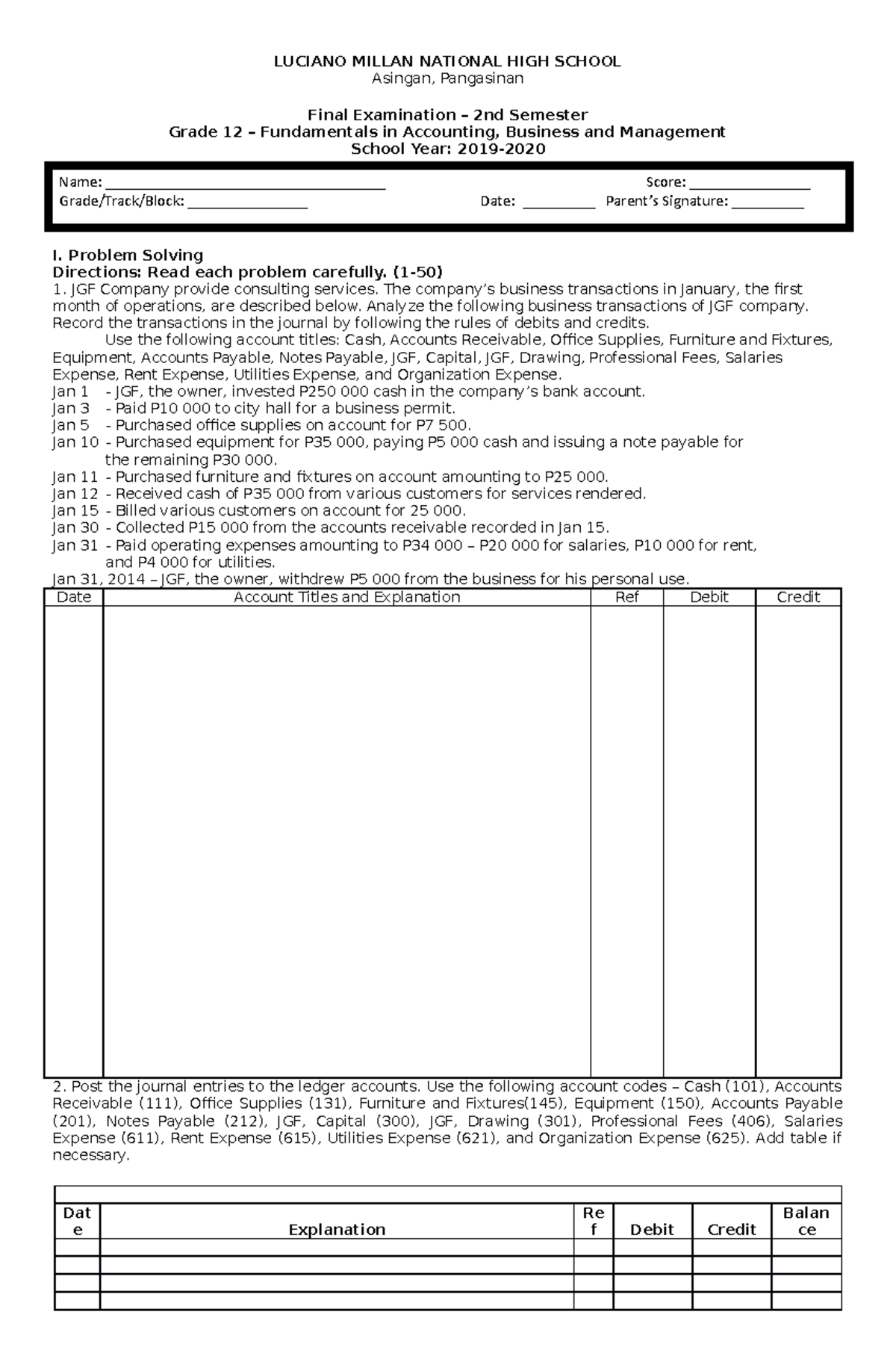 ABM Finals 2020 - exam - LUCIANO MILLAN NATIONAL HIGH SCHOOL Asingan ...