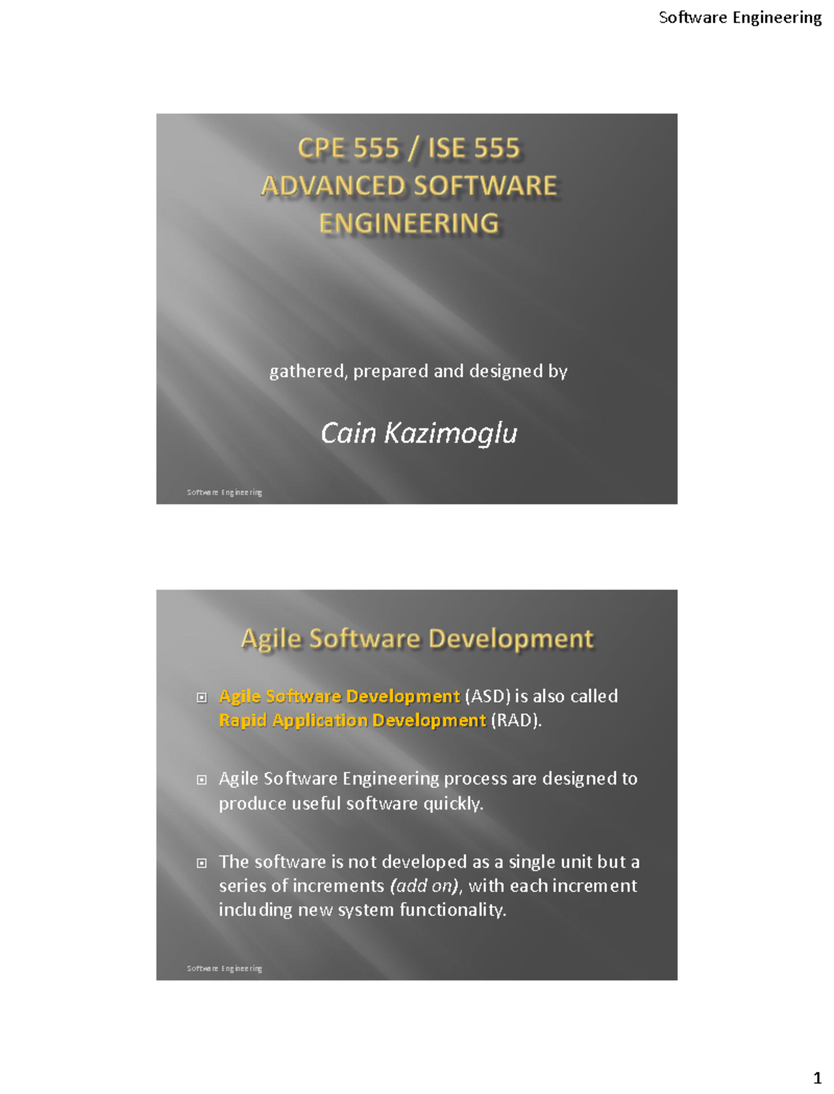 Adv.Software Engineering - Lecture 4 - gathered, prepared and designed ...