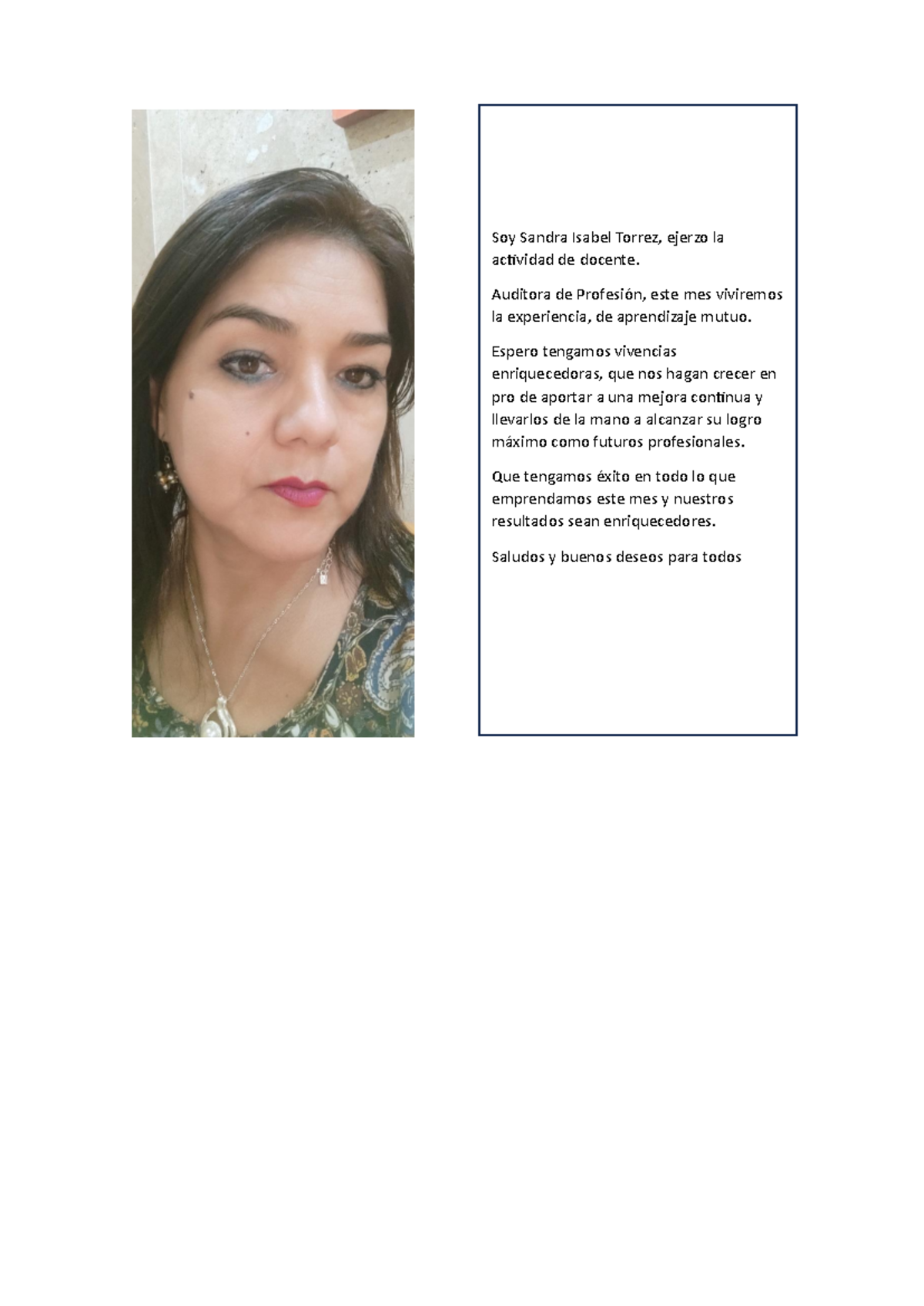 Informacion docente - Licenciada - Producción I - Soy Sandra Isabel ...