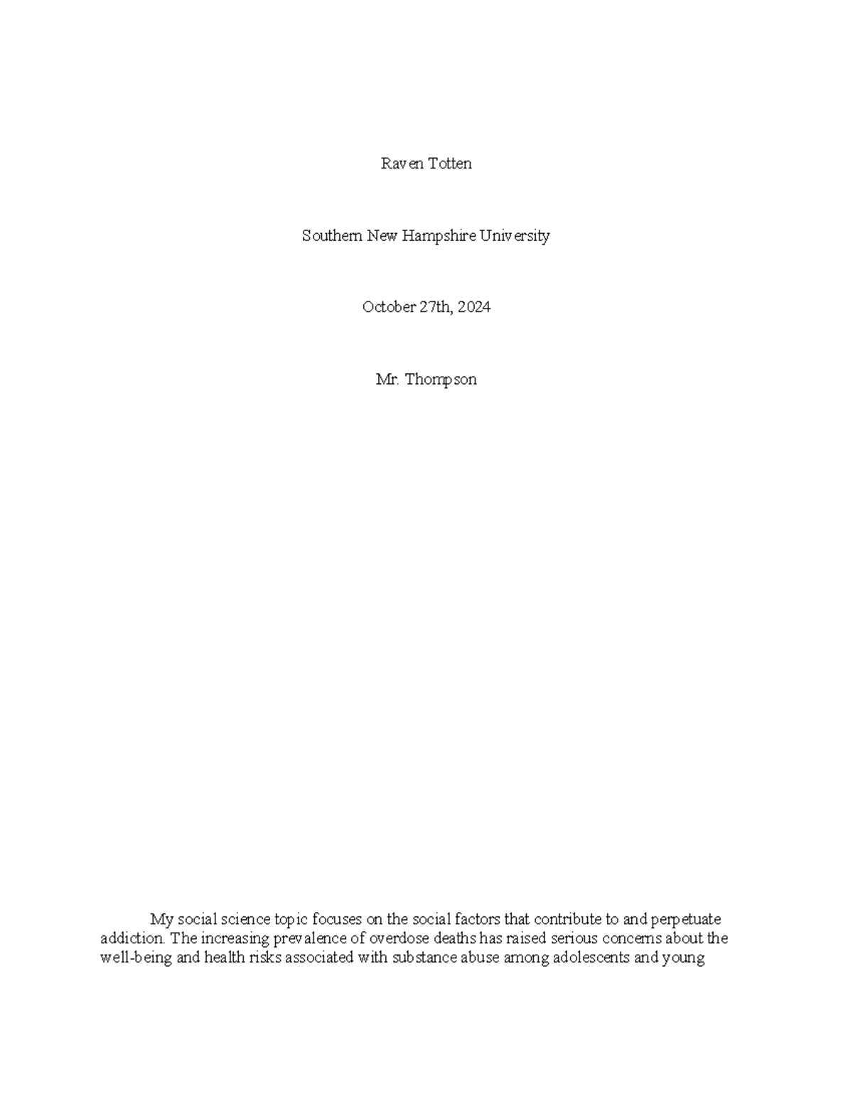 SCS200 Module 8 project two - Raven Totten Southern New Hampshire ...