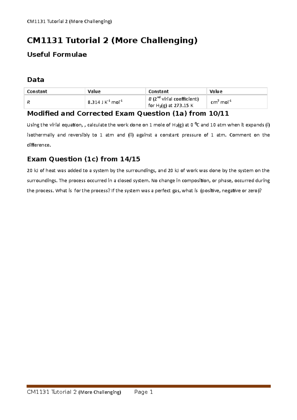 Tutorial 2 (More Challenging) Active - CM1131 Tutorial 2 (More ...