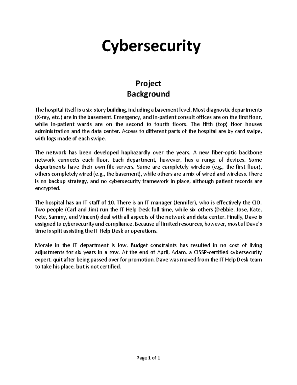 02-Background Cybersecurity project - Page 1 of 1 Cybersecurity Project ...