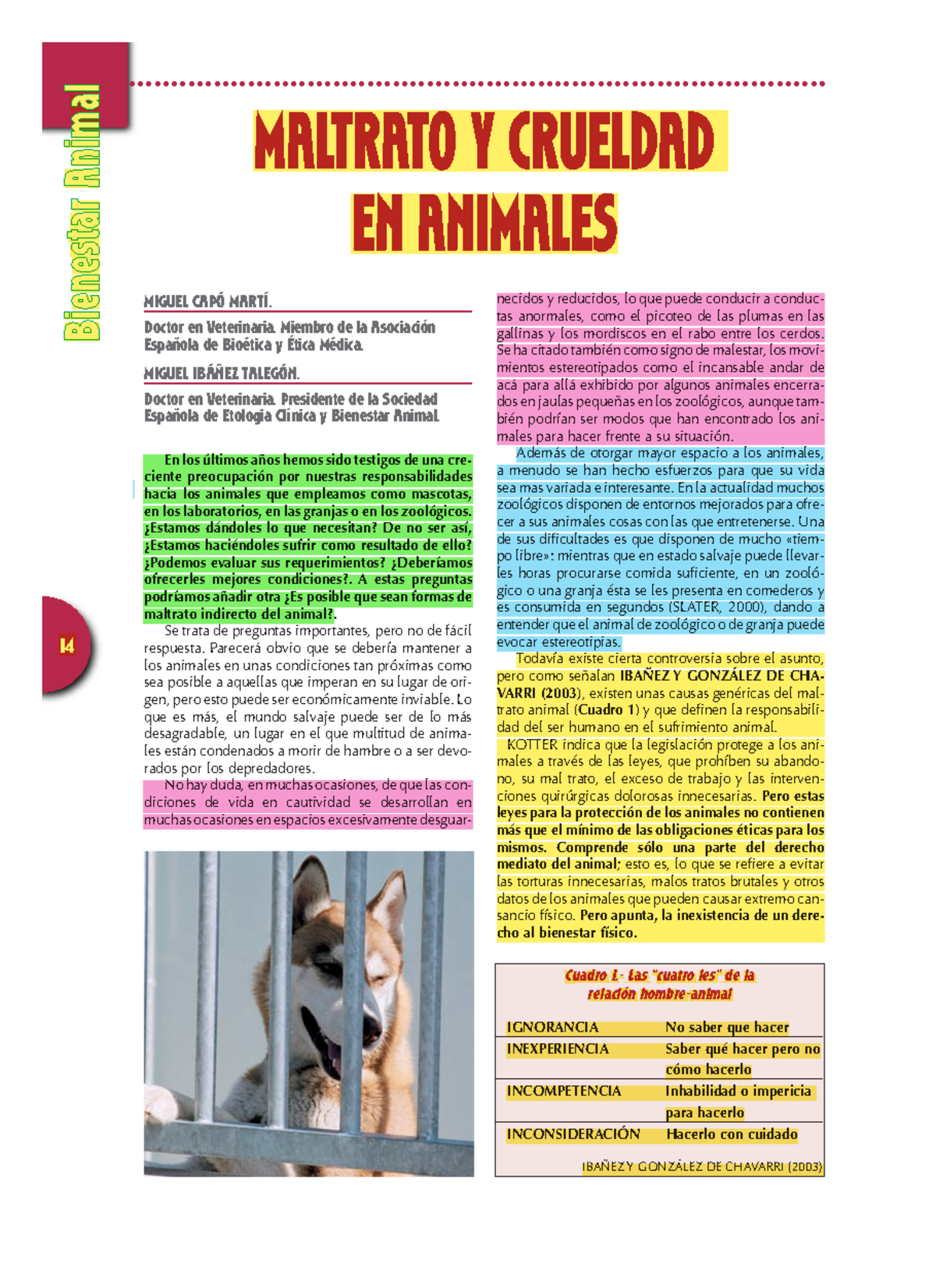 Maltrato - AYU - MIGUEL CAPÓ MARTÍ. Doctor en Veterinaria. Miembro de ...