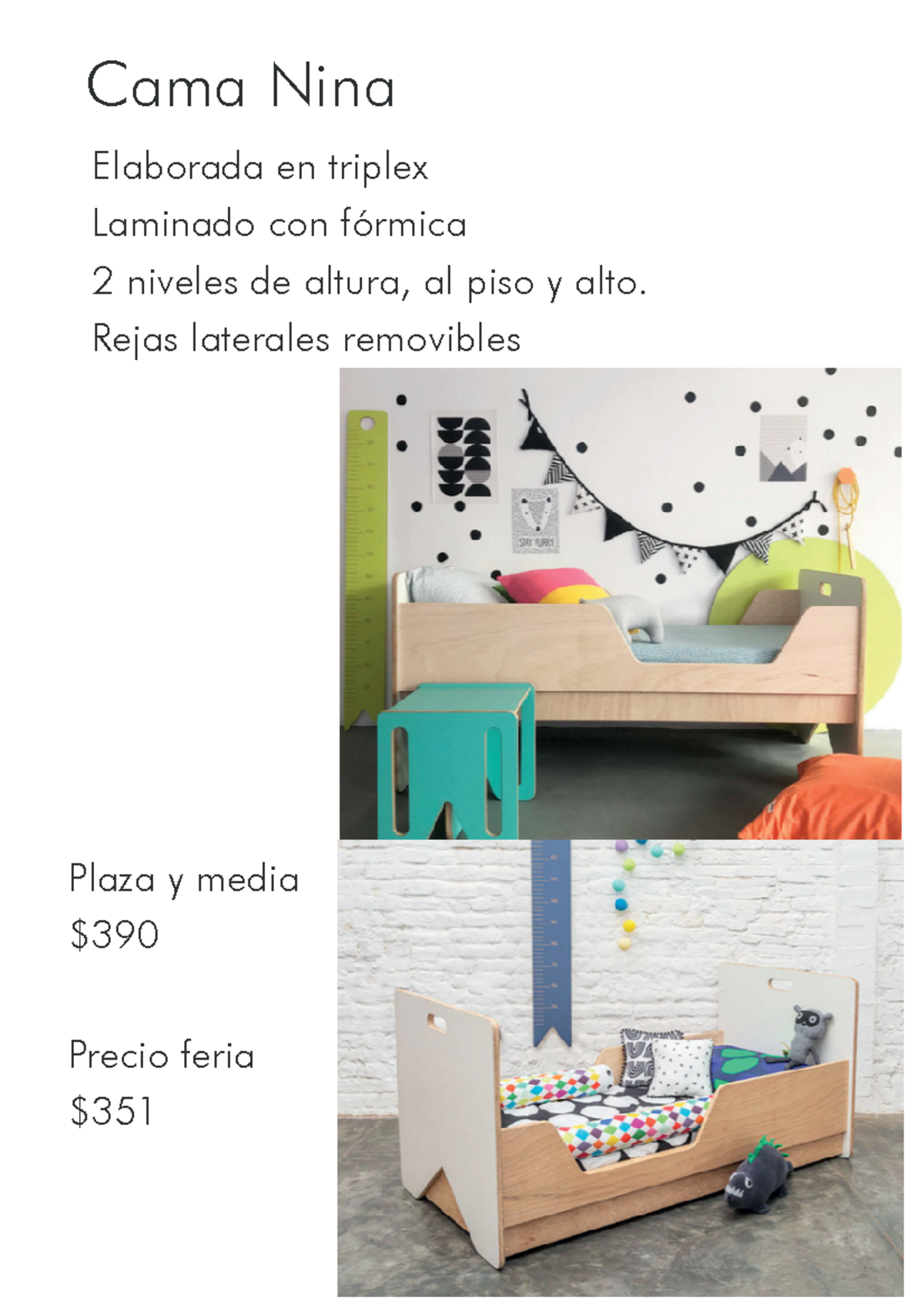 Camas expobaby - Cama Nina Elaborada en triplex Laminado con fórmica 2 ...